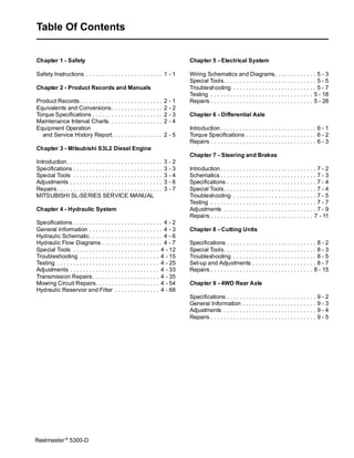 Toro reelmaster 5300 d mower service repair manual | PDF