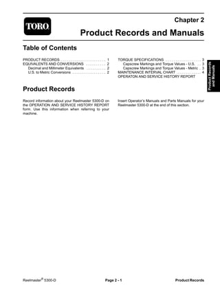 Toro reelmaster 5300 d mower service repair manual | PDF | Commercial Trucks | Auto Body Styles