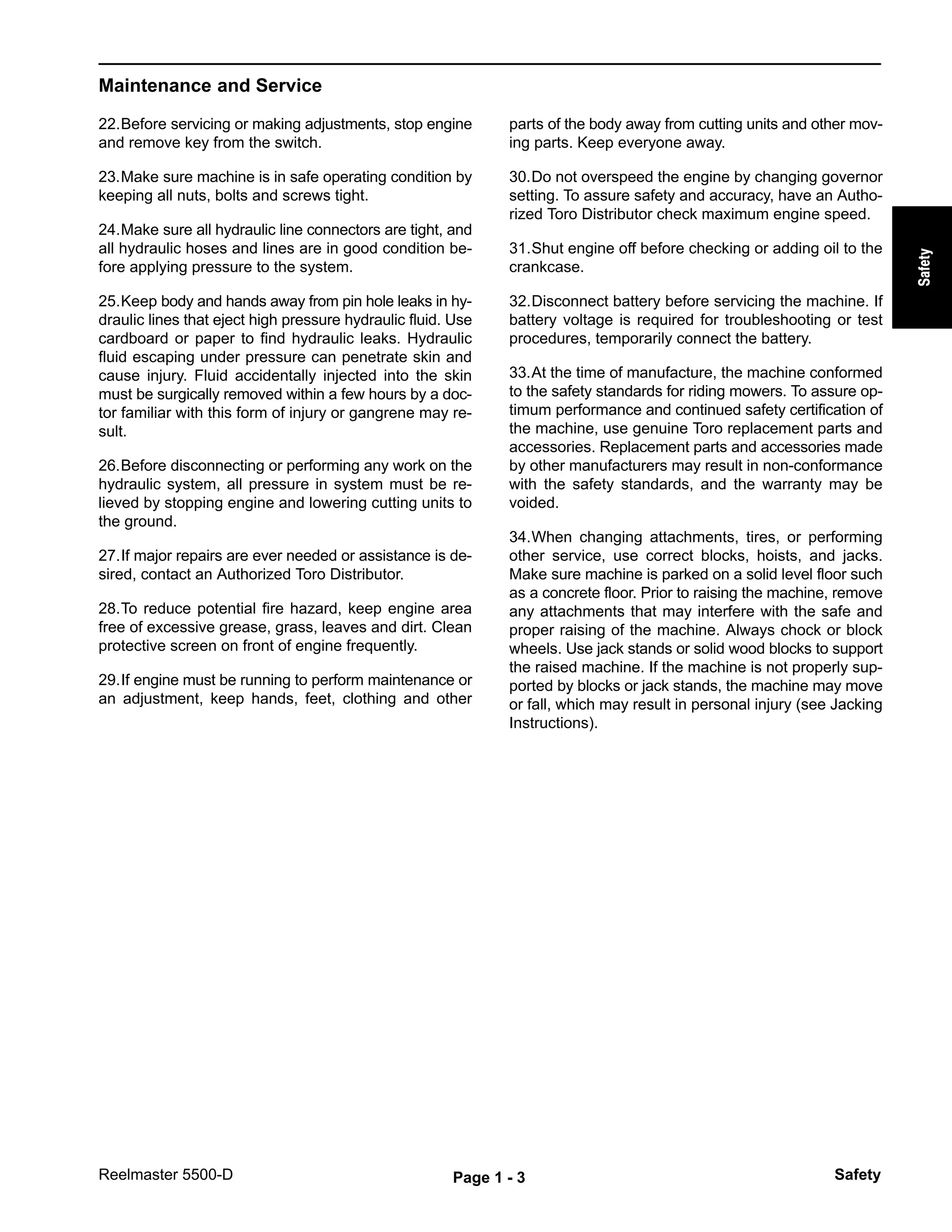 Toro reelmaster 5500 d mower service repair manual | PDF