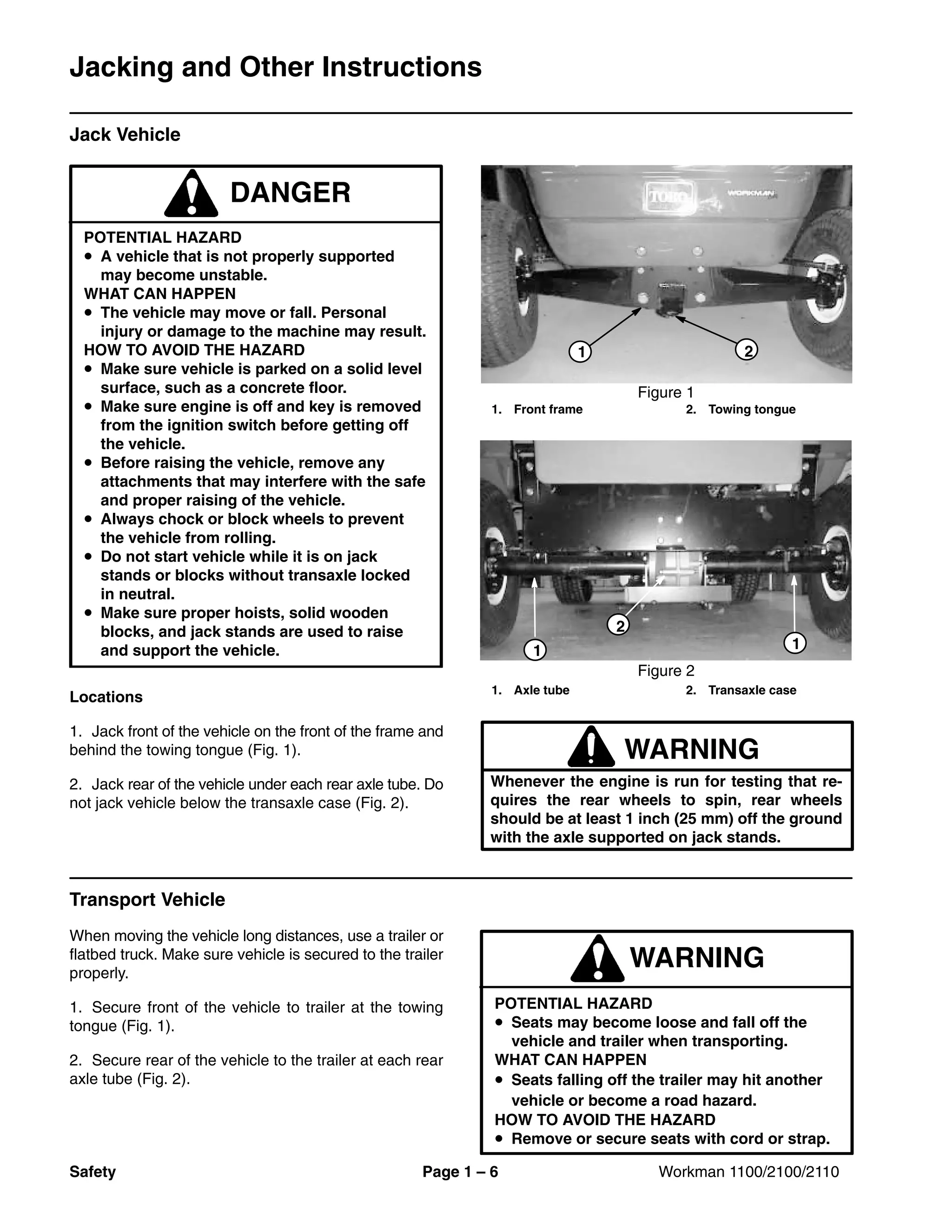 Toro workman 1110 series service repair manual | PDF