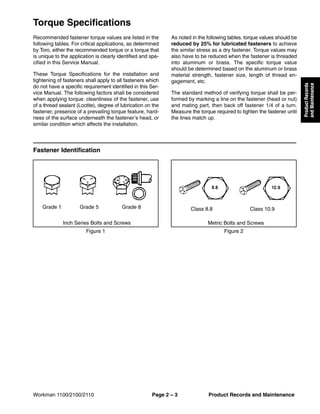 Toro workman 1110 series service repair manual | PDF