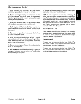 Toro workman 1110 series service repair manual | PDF