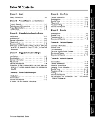 Toro workman 3000 series service repair manual sn 240000001 and above | PDF