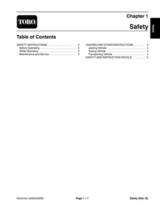 Toro workman e2050 service repair manual | PDF