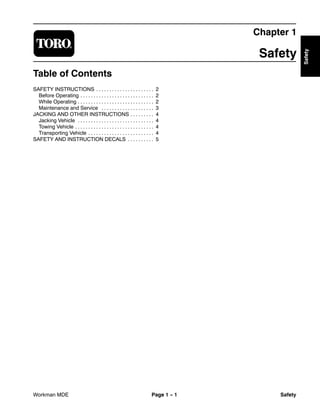 Toro workman mde service repair manual | PDF