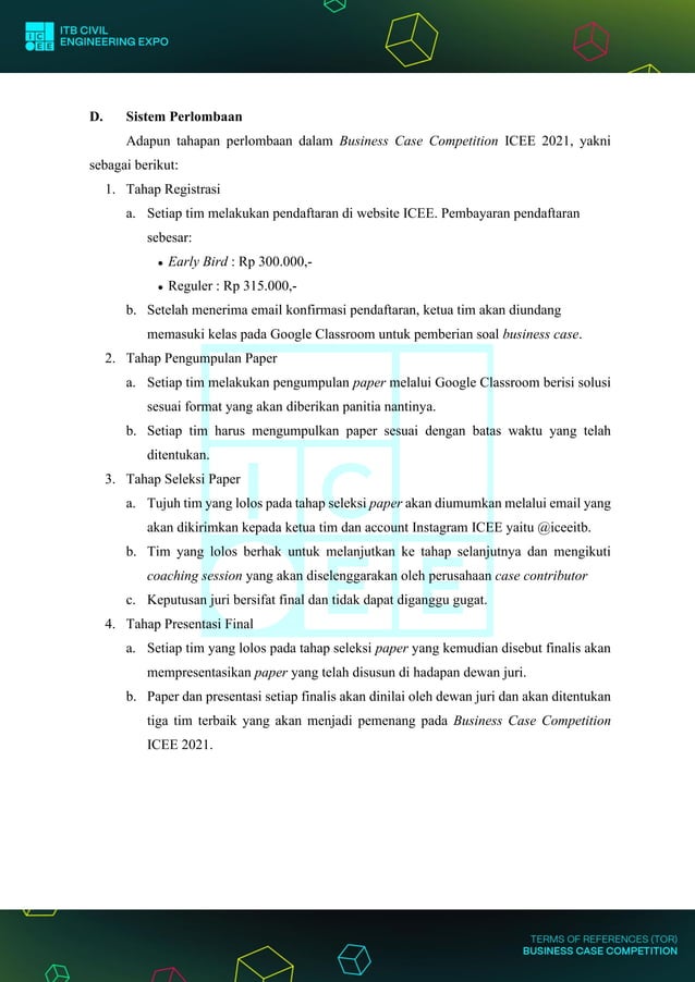 Tor peserta umum business case competition icee2021 | PDF