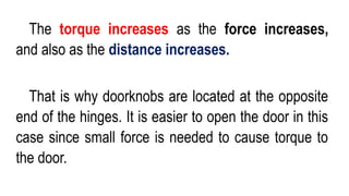 TORQUE, work done by a torque, static equilibrium.pptx