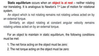 TORQUE, work done by a torque, static equilibrium.pptx