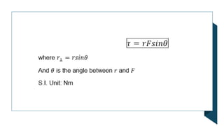 TORQUE, work done by a torque, static equilibrium.pptx