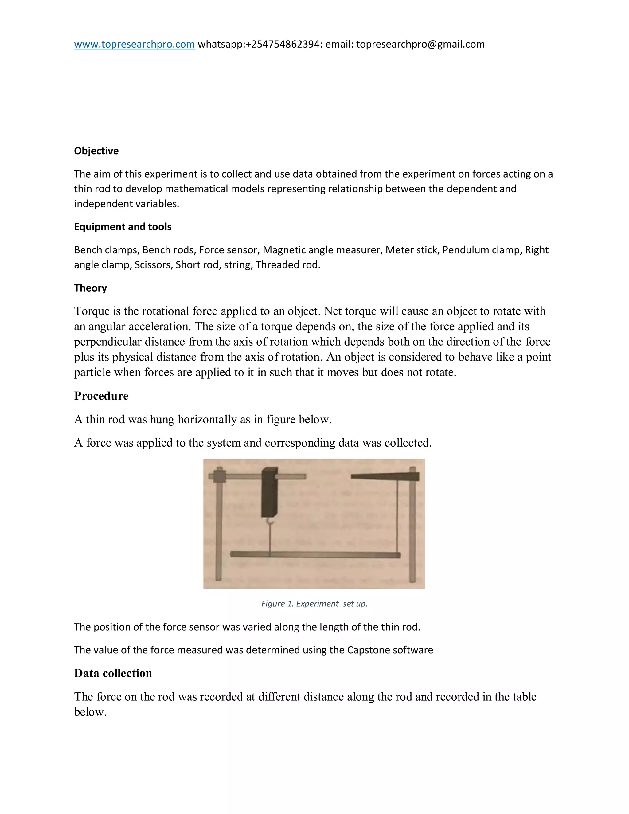 Torque on Thin rod | PDF