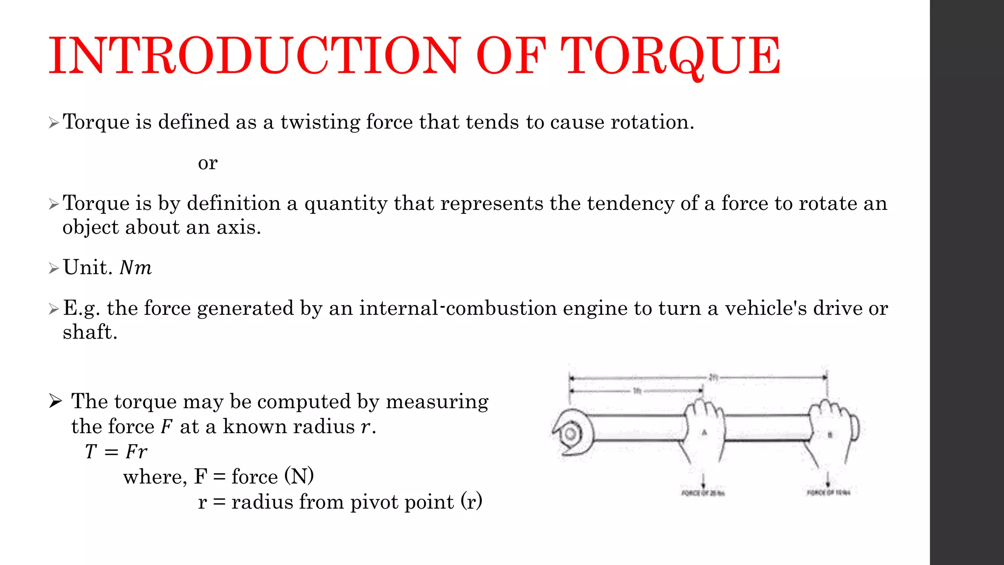 Torque and power measurement | PPTX
