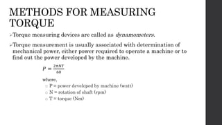 Torque and power measurement | PPTX