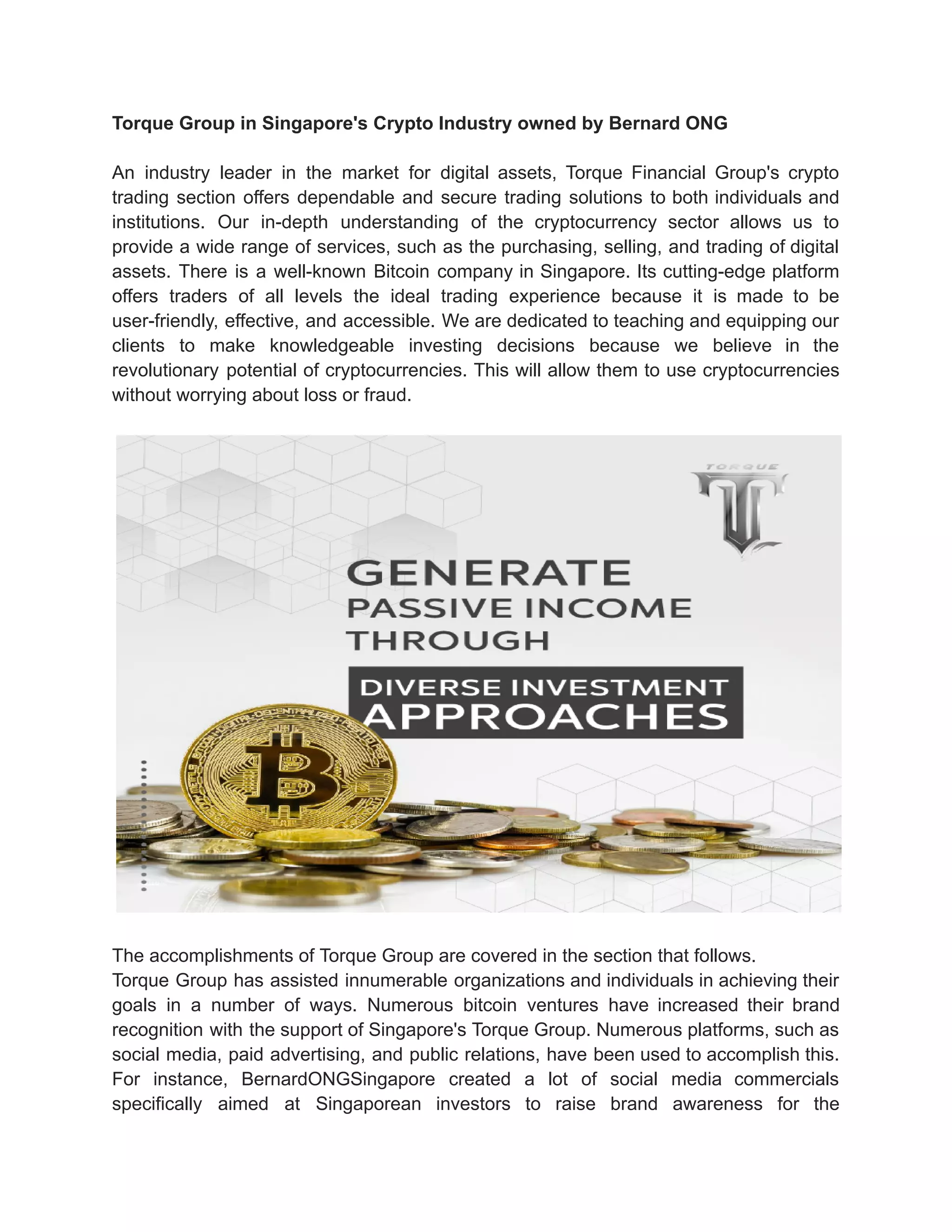 Torque Group in Singapore's Crypto Industry is owned by Bernard ONG.pdf