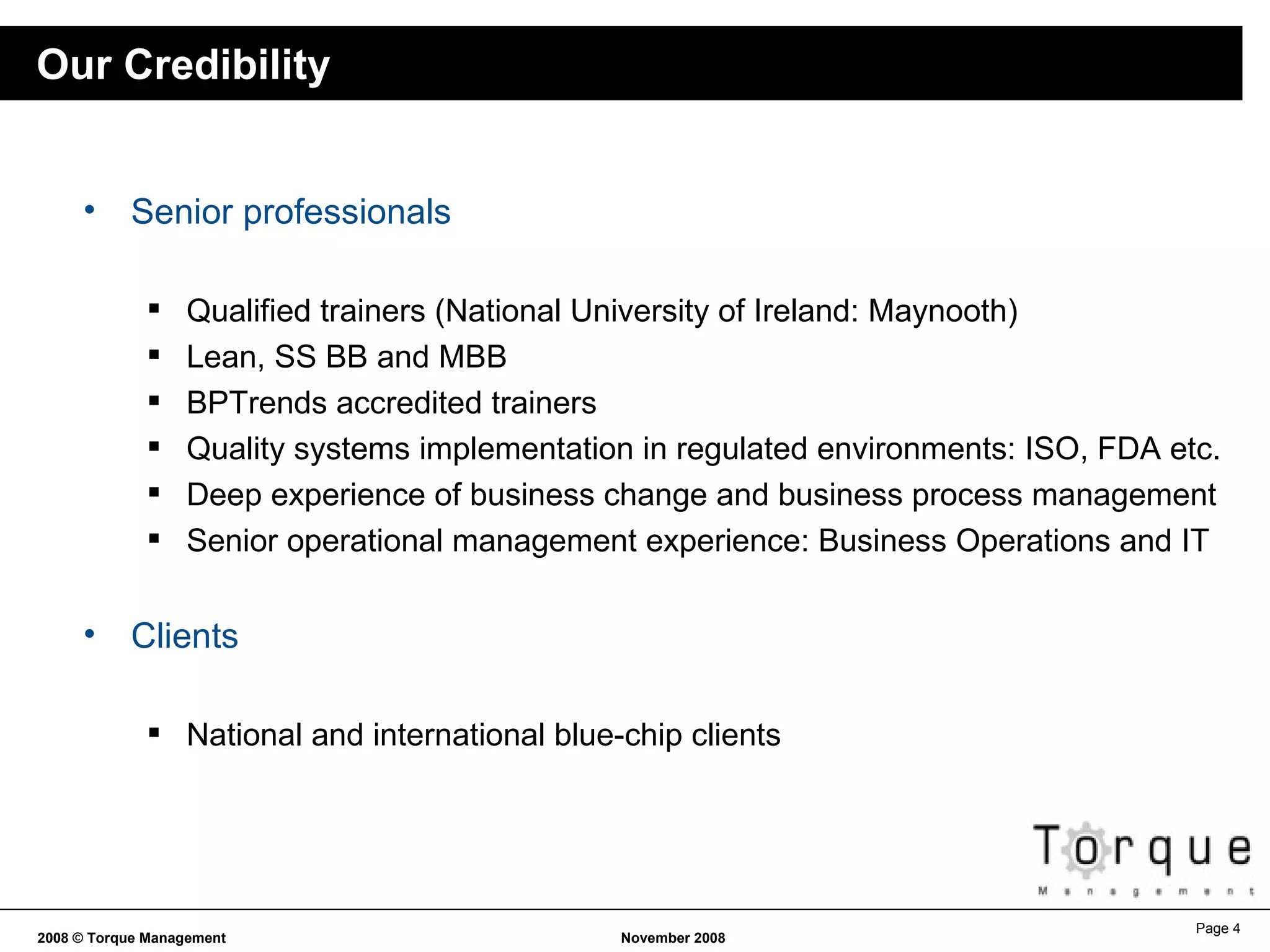 Torque Management Business Performance Improvement | PPT