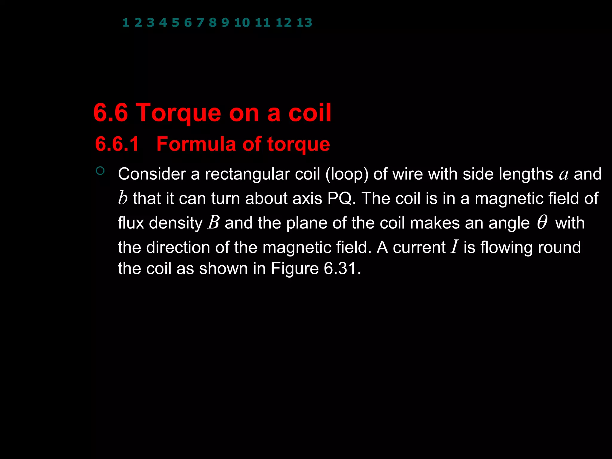 Torque on a coil | PPT