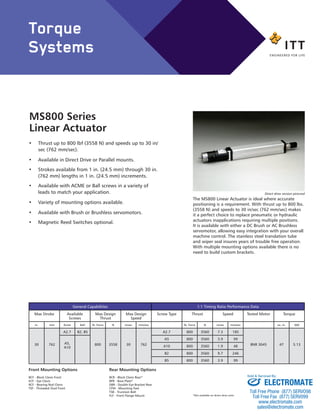 Torque systems ms800_specsheet | PDF