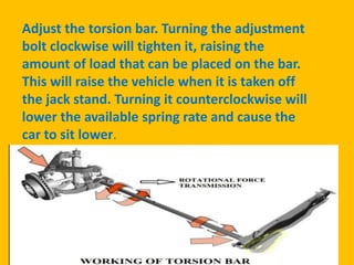 Torsion bars suspension | PPTX