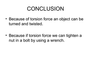 Torsion Force Examples