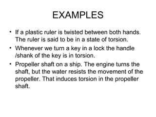 Torsion Force Examples