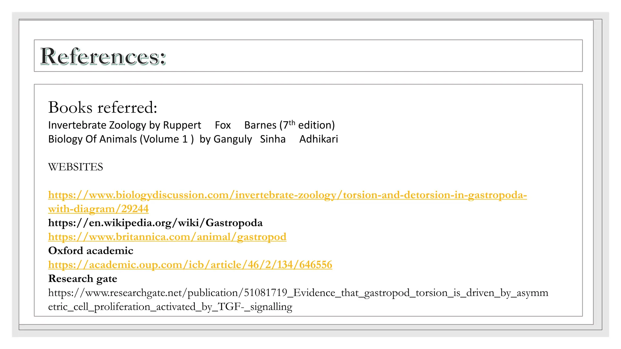 TORSION IN GASTROPODS- Anatomical event (Zoology) | PPTX
