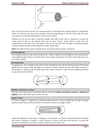 Torsion of circular shafts | DOCX