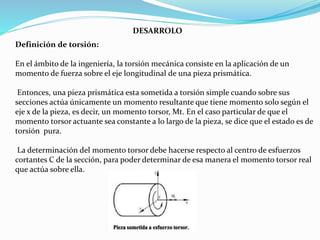 TORSION RESISTENCIA DE MATERIALES II | PPTX