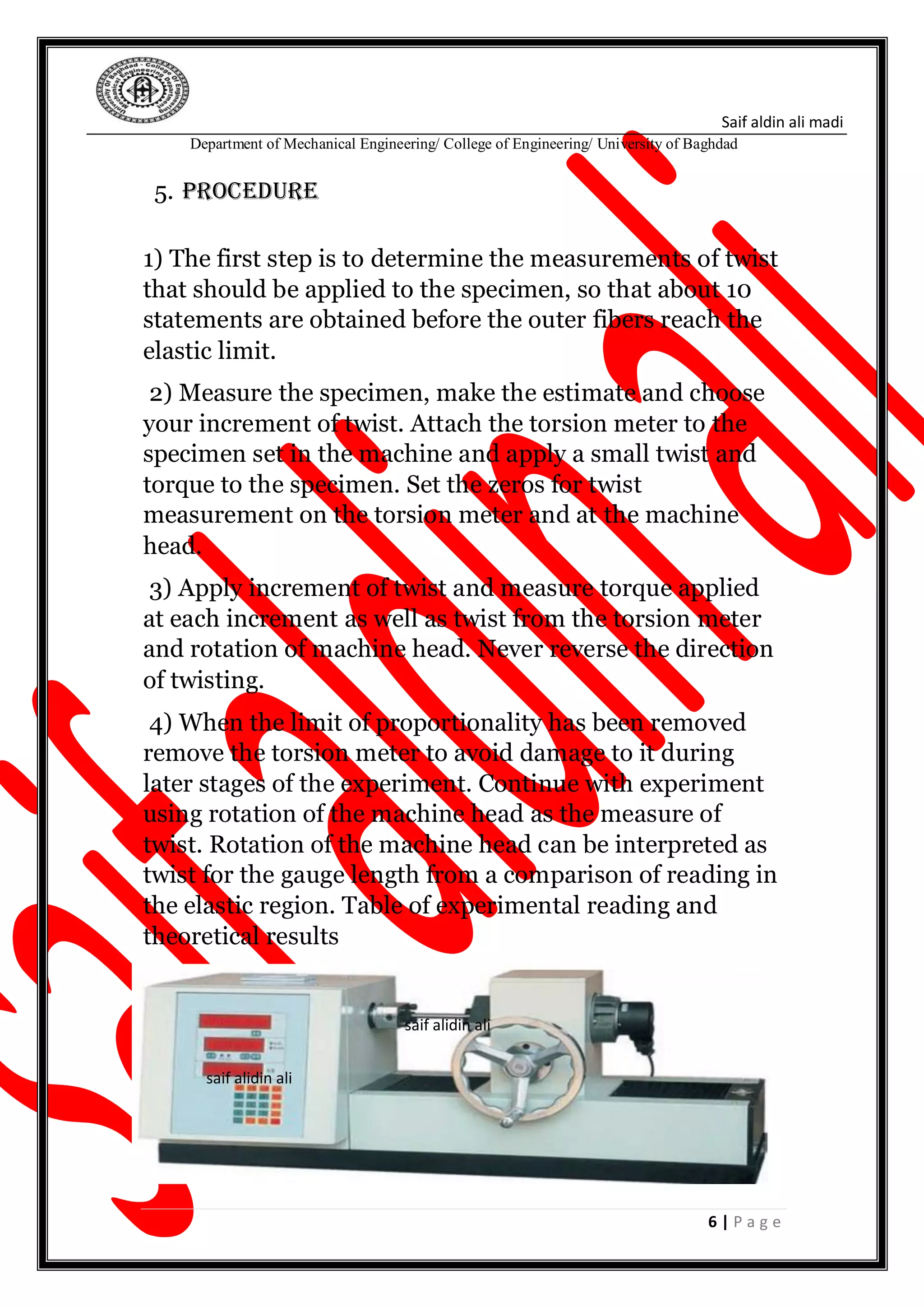 Torsion test | PDF