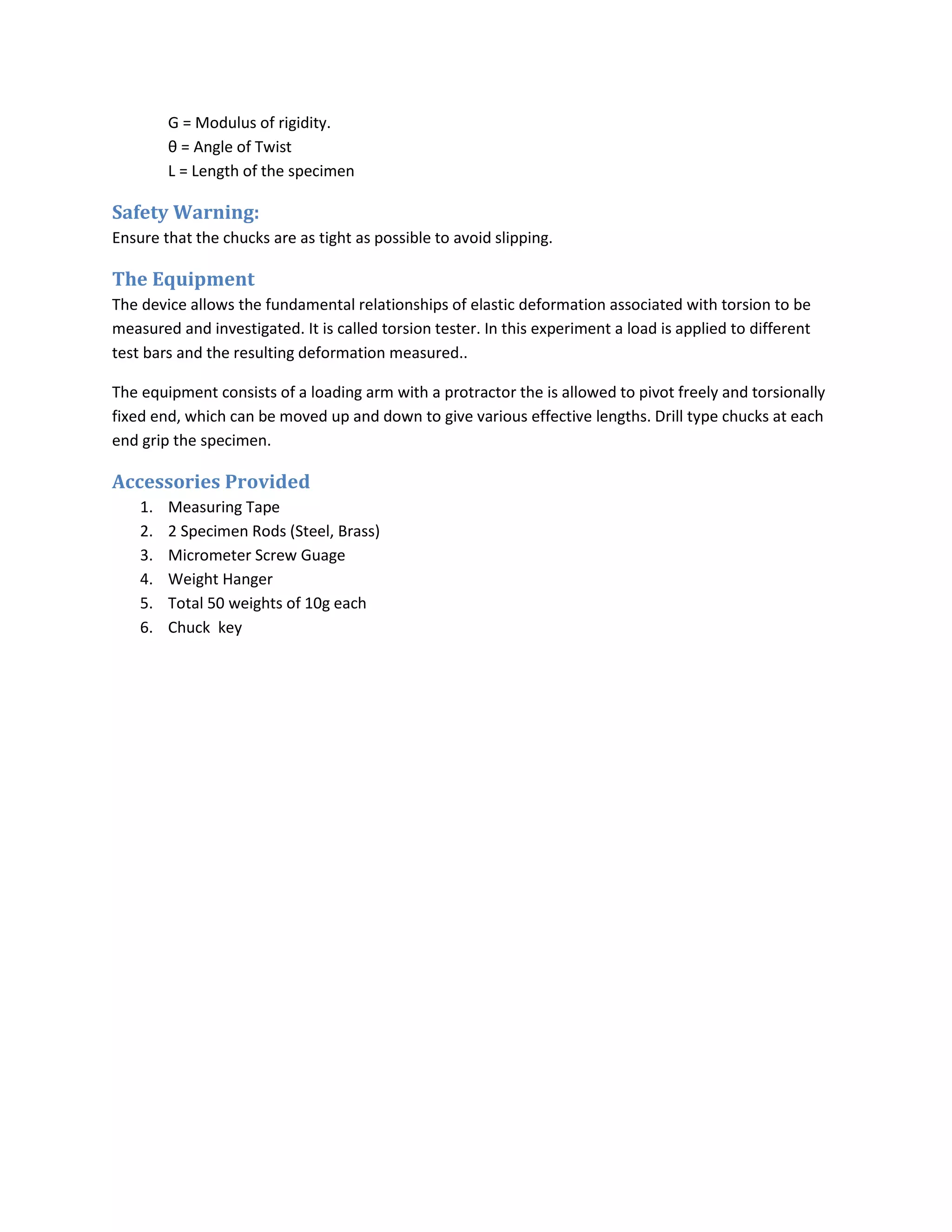 Torsion testing experiment (instructor) | DOCX