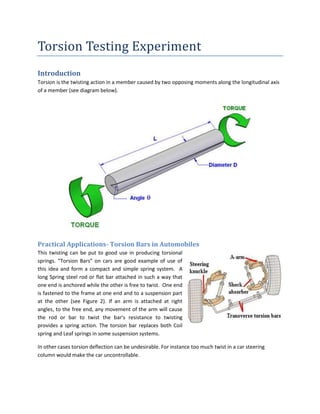 Torsion testing experiment (instructor) | PDF