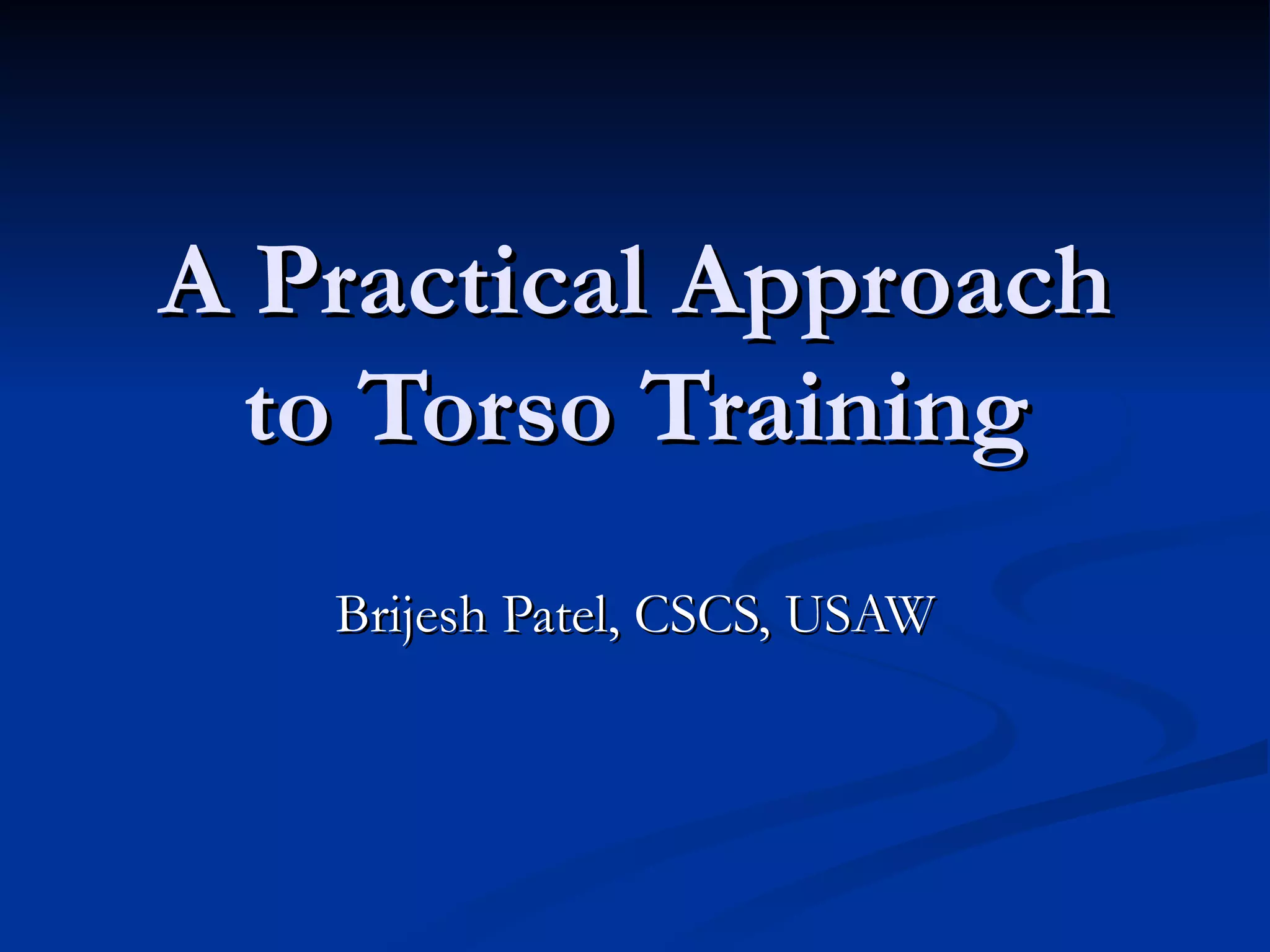 Torso Core Training Site | PPT
