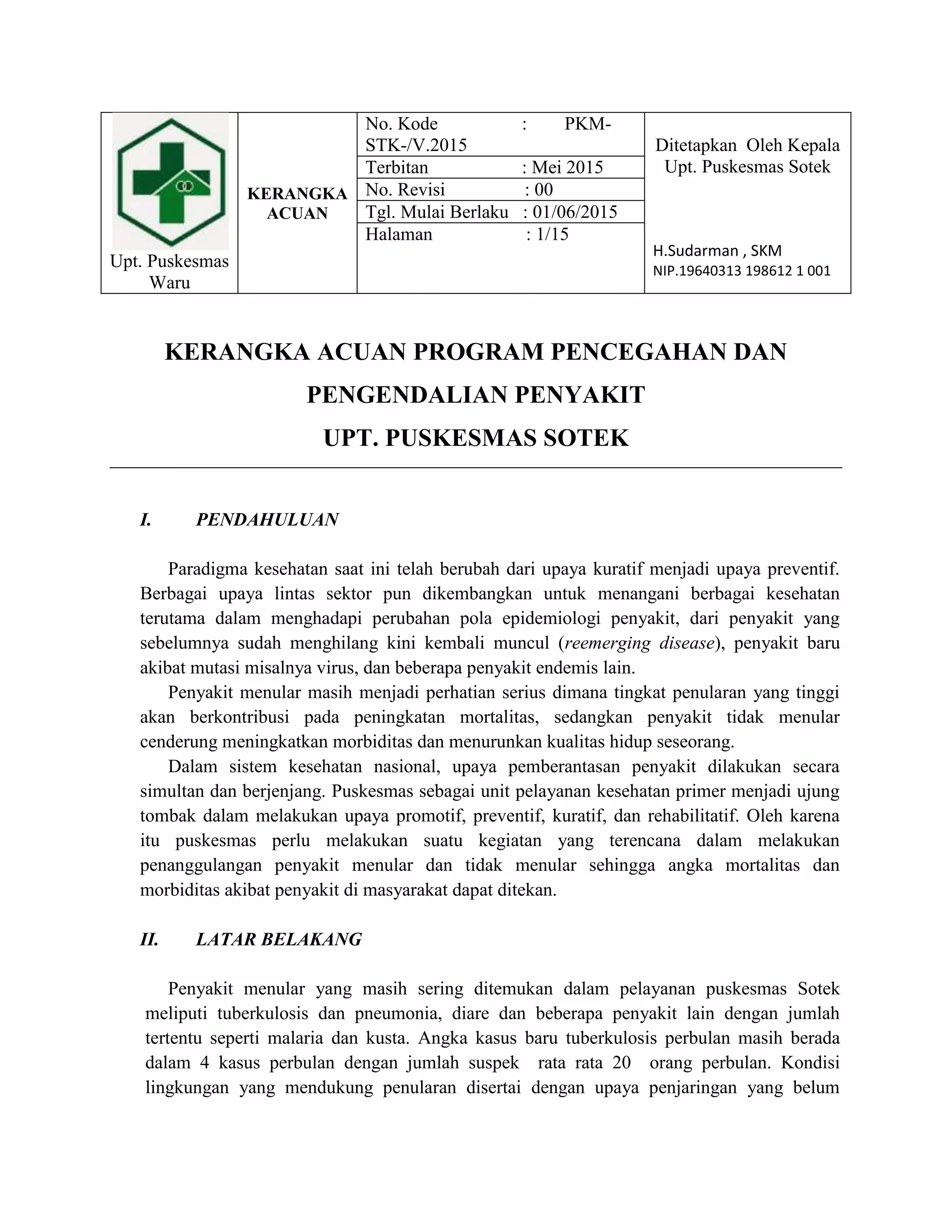 TOR Survei dan pengendalian vektor penyakit menular di masyarakat.docx