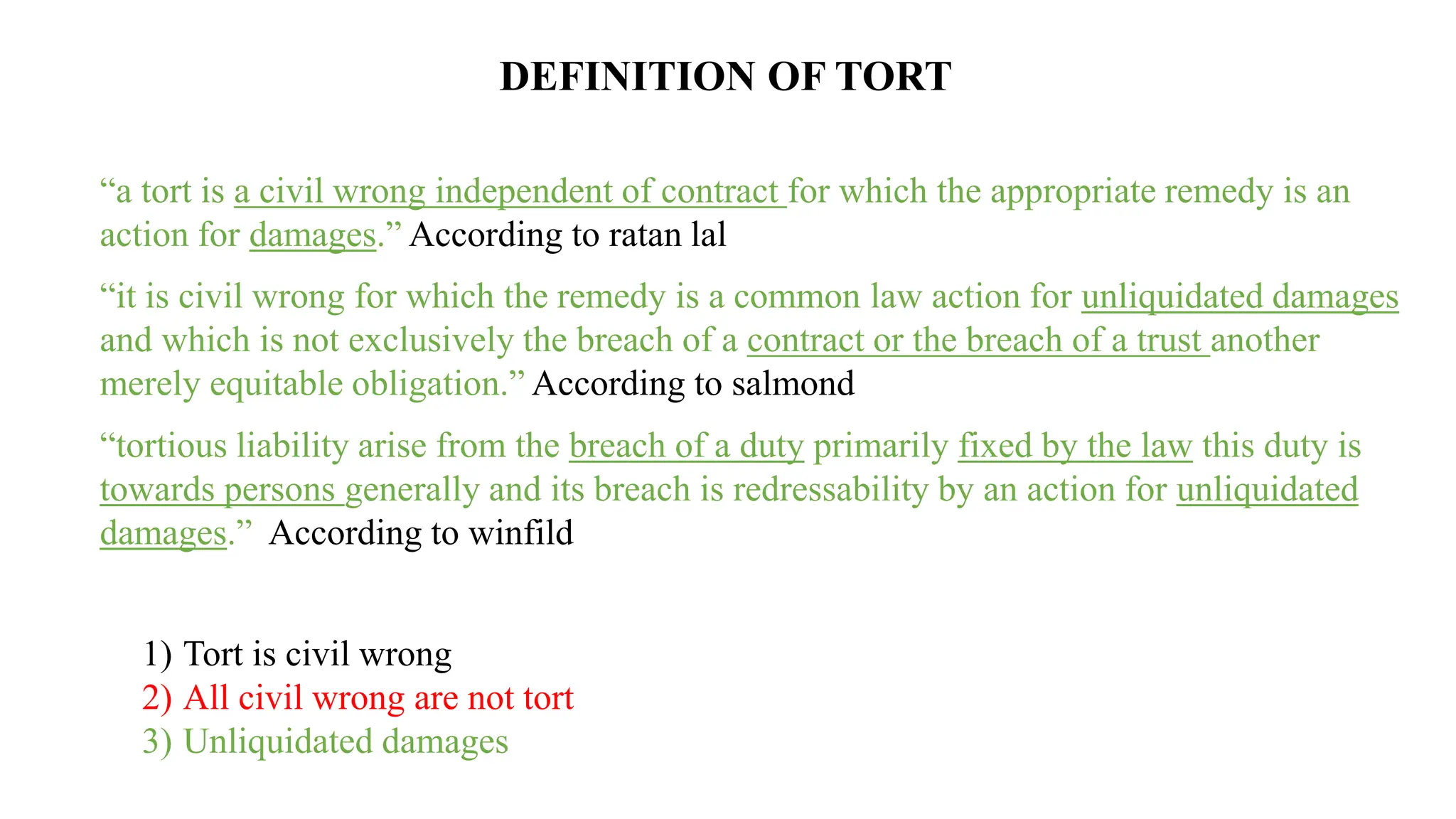 tort.pptx notes for ba llb ccs university | PPTX