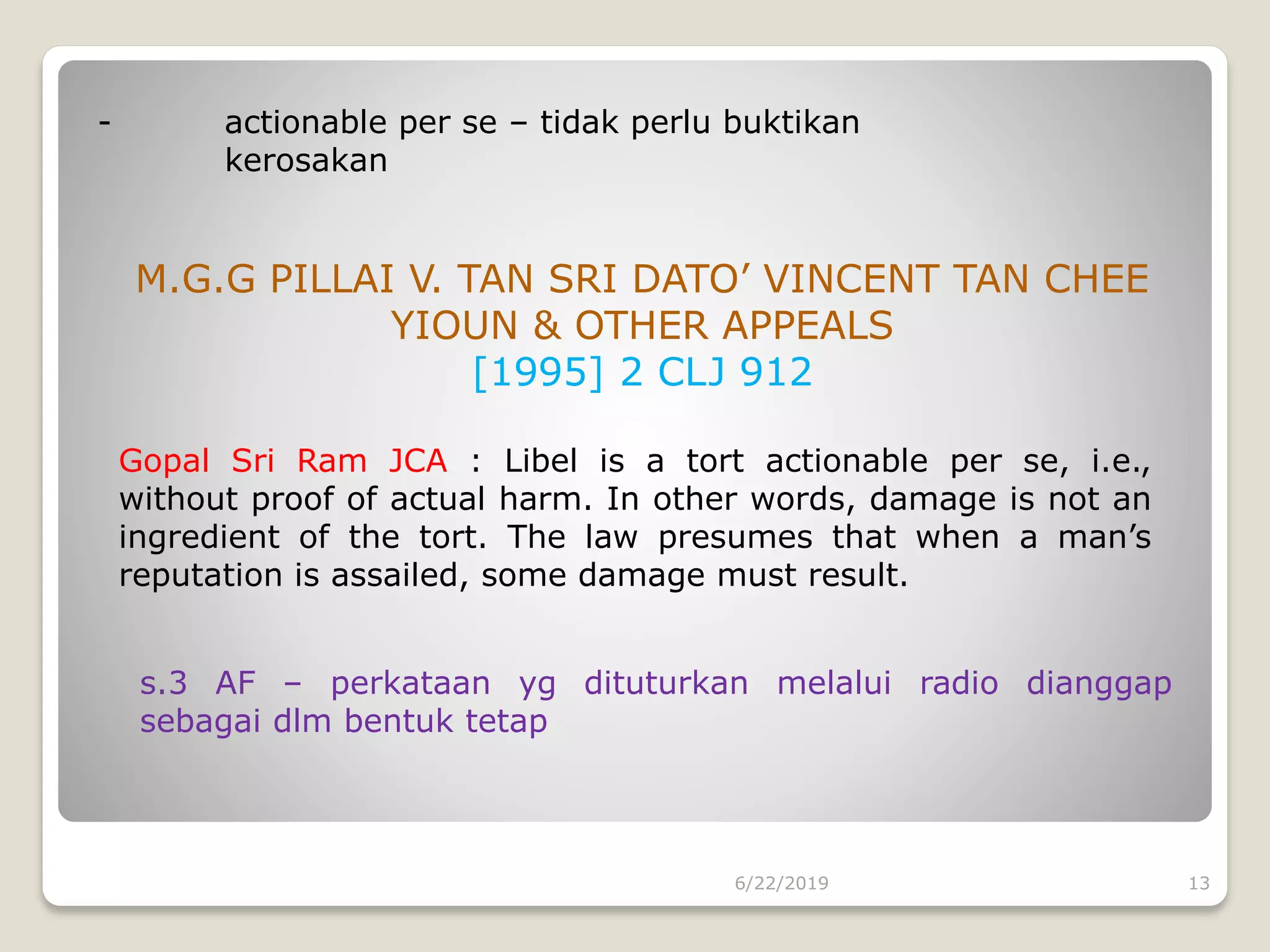 Tort - Fitnah dan pembelaan (Defamation and defense) | PDF