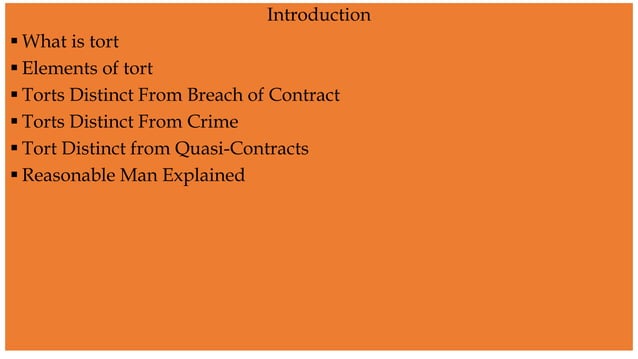 Tort-Lecture-1.on the introduction to tort pptx | PPT