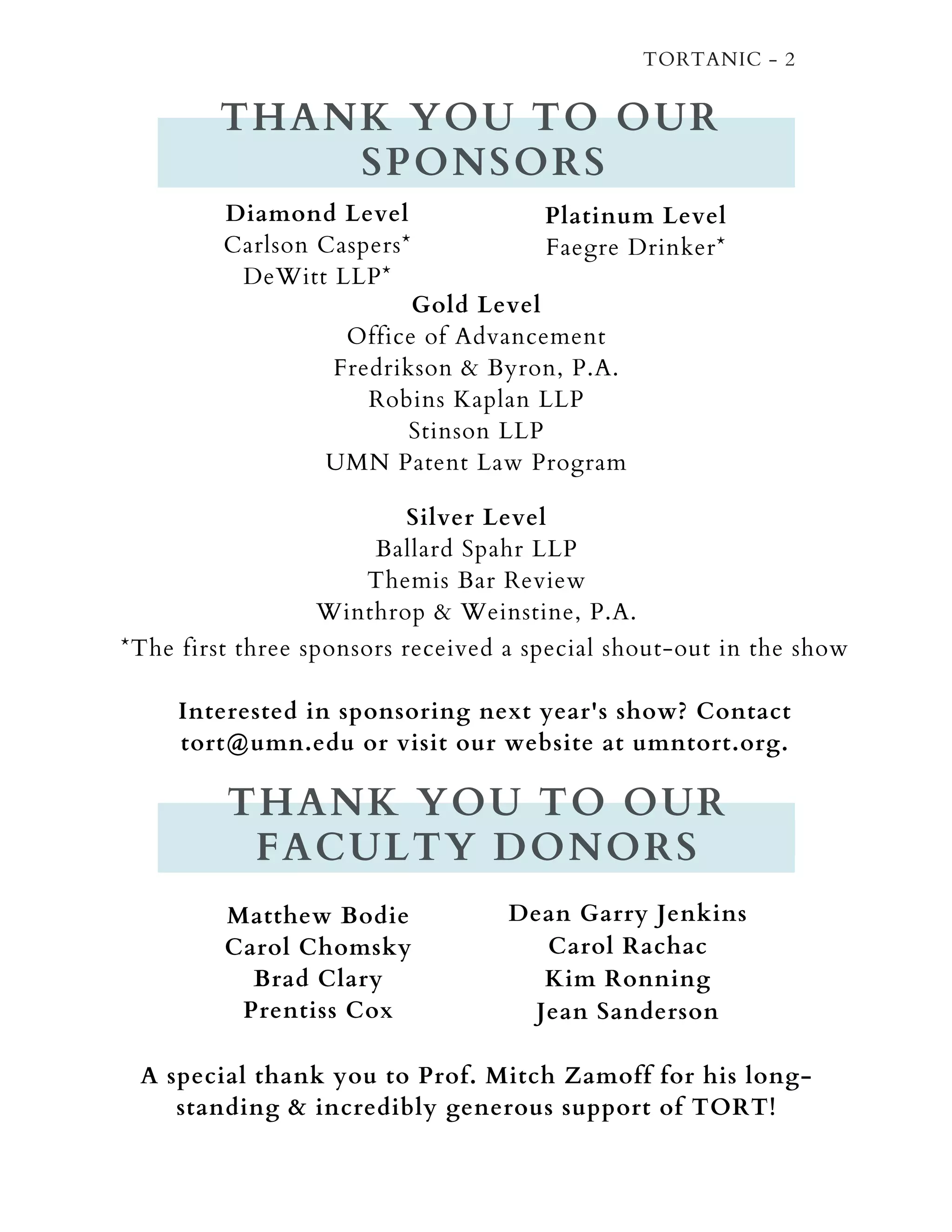 TORTanic Playbill | PDF