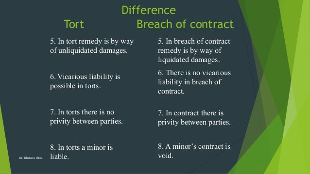 Tort diff tort crime breach of contract