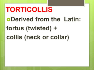 Torticollis | PPTX
