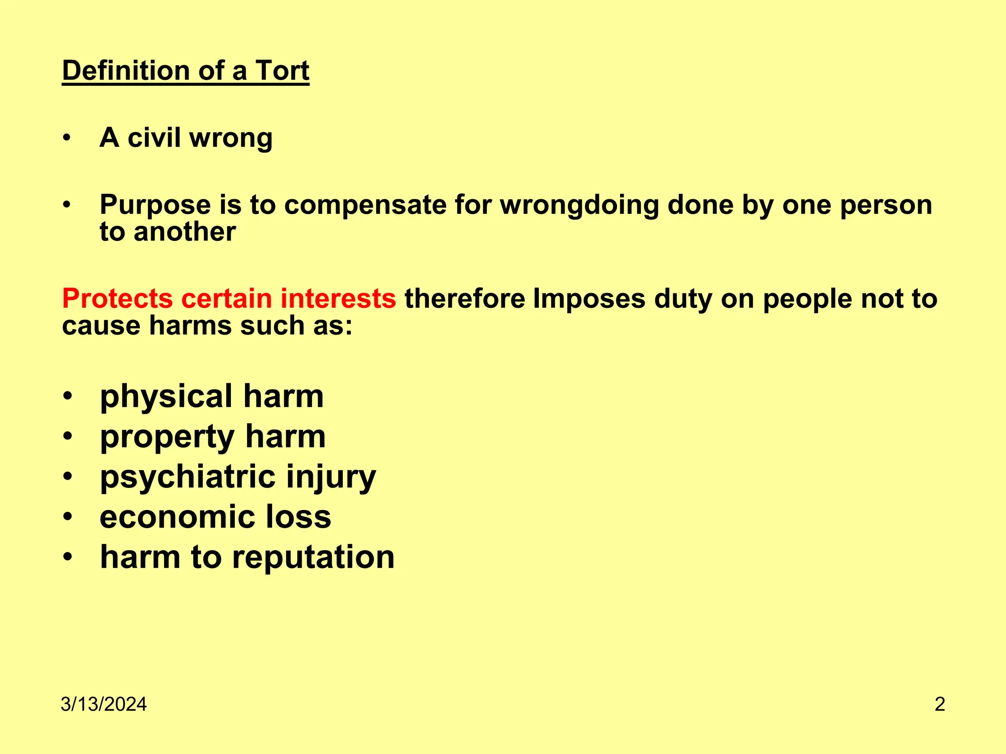 Tort law introduction into negligence. Pp | PPT