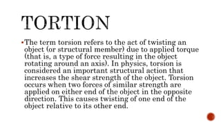 Tortion shear stress of strength and materials | PPTX