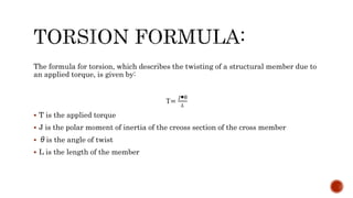 Tortion shear stress of strength and materials | PPTX