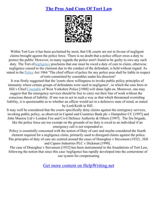 Tort Law Essay | PDF