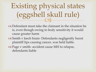 Tort (negligence) notes on negligence for tort law | PPTX | Law