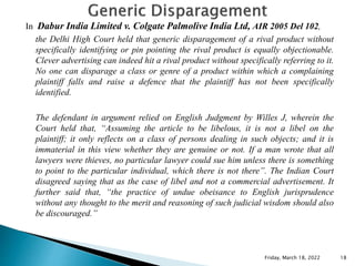 Tort Of Product Disparagement Final | PPTX