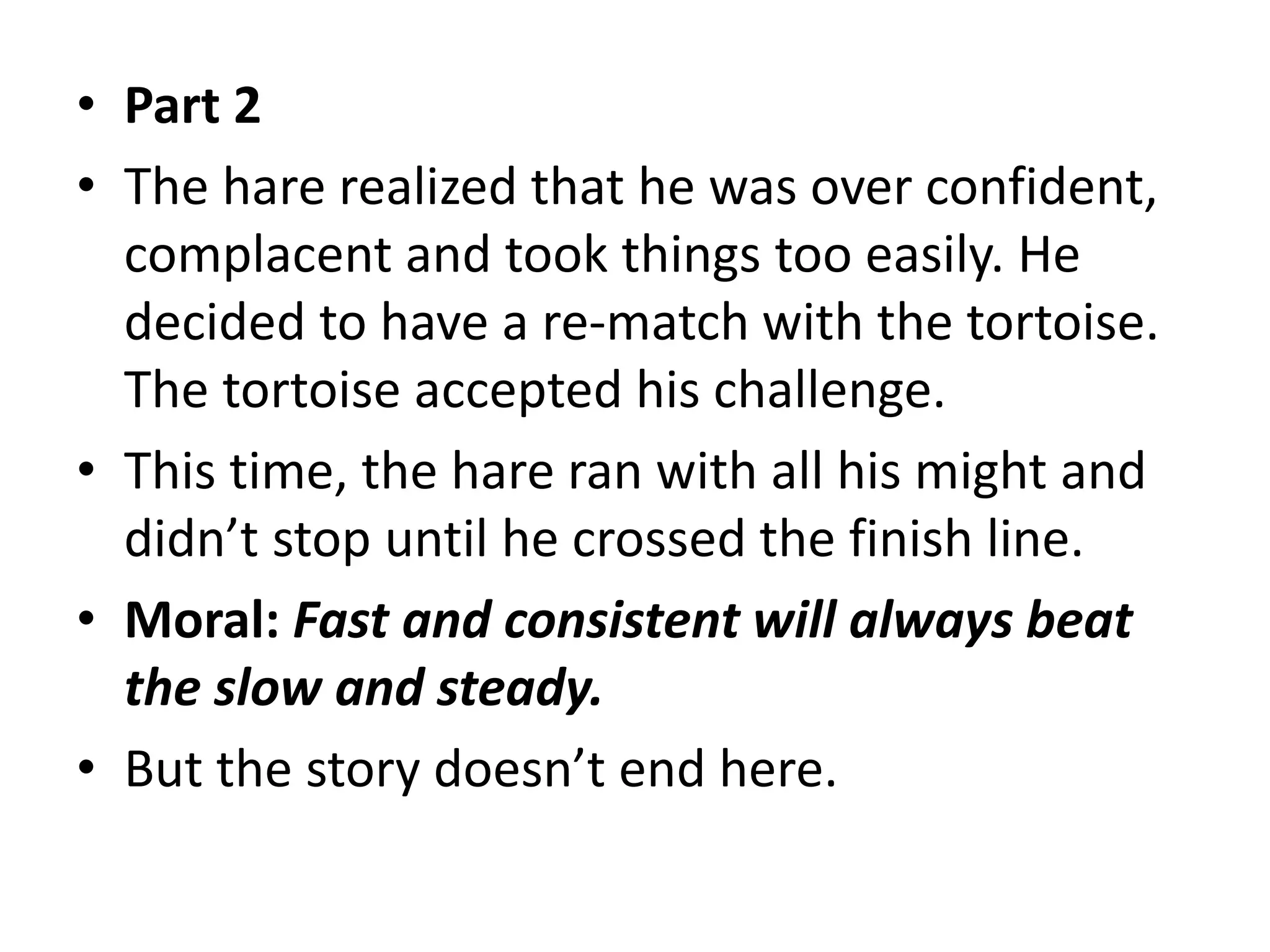 Tortoise and hare story for leadership | PPT
