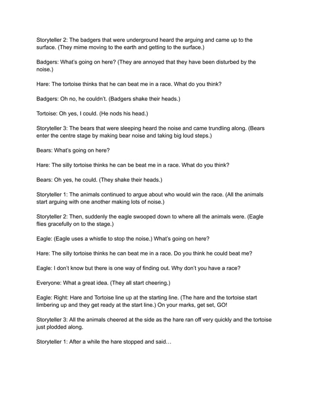 Tortoise and the Hare Script | PDF
