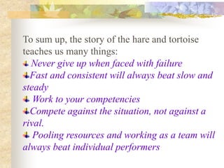 teamwork, competency tortoise hare story.ppt