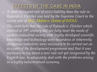 Case study of Rylands v. Fletcher | PPTX