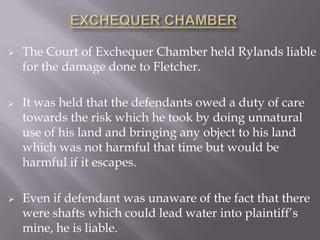 Case study of Rylands v. Fletcher | PPTX