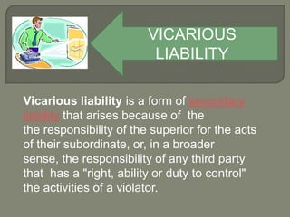 VICARIOUS LIABILITY new trends | PPTX