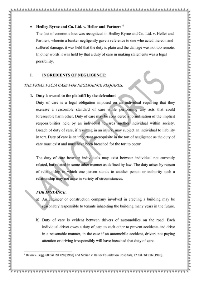“tortious liability in constituting negligence | PDF